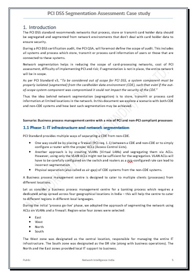 PCI DSS Segmentation Assessment - Network Intelligence